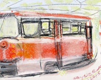 Trolley painting | Etsy