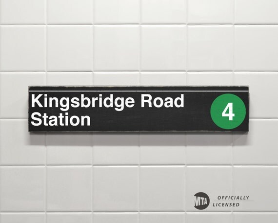 Kingsbridge Road Station New York City Subway Sign Wood