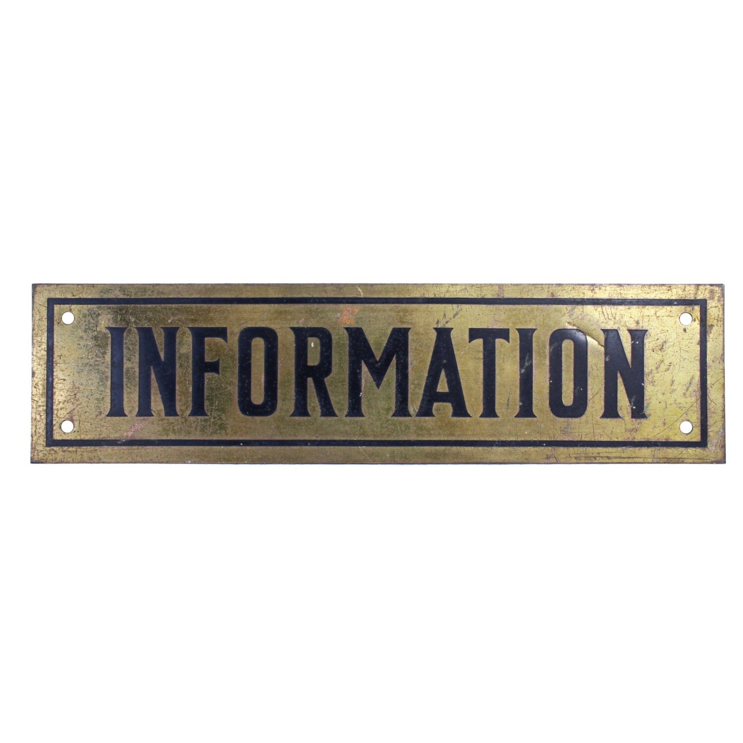 Vintage Brass Information Sign by AuroraMills on Etsy