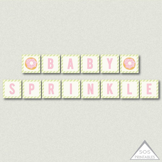 Pink Donut Baby Sprinkle Banner Sprinkle Baby by SOSPrintables