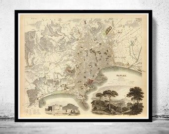 Old Map of Marrakesh Morocco Marrakech 1924 by OldCityPrints