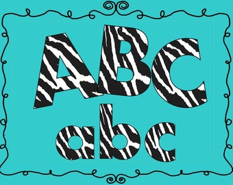 Zebra print letters | Etsy