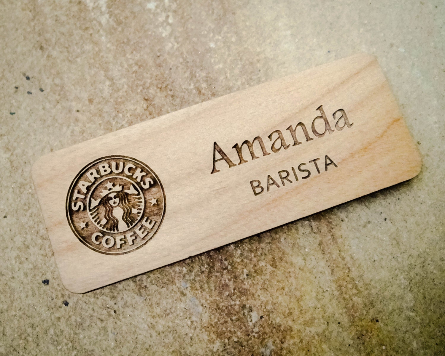 Wood Name Badge Custom Name Badges Engraved Name Tag With