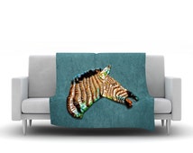 Popular items for blue zebra pillow on Etsy