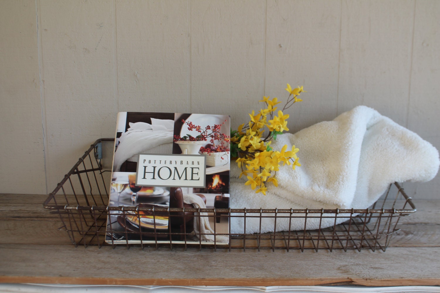 Large Primitive Rustic Metal Wire Crate Storage – Haute Juice