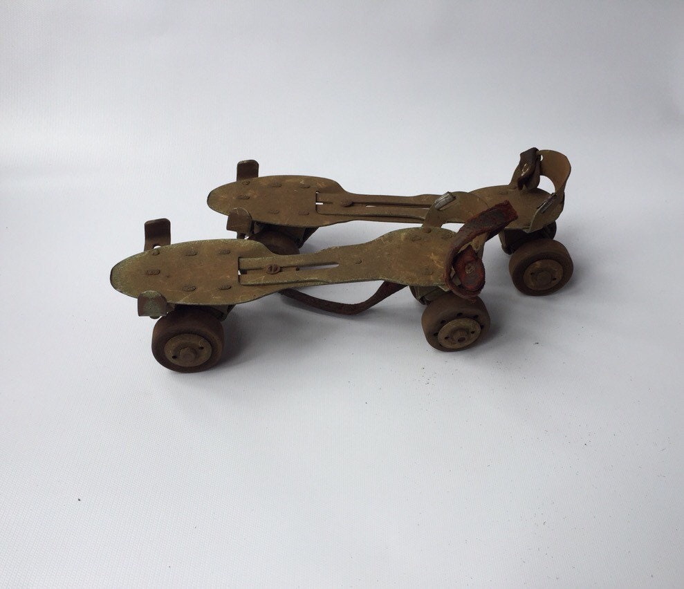 Antique Roller Skates Metal Skates Vintage Rusty Patina