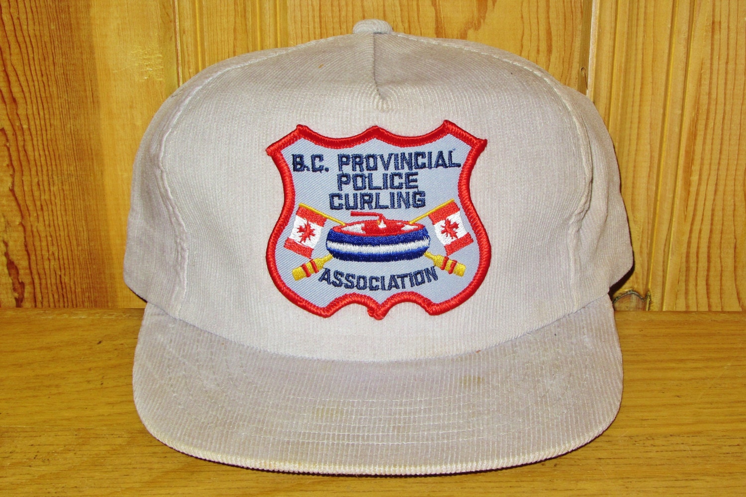 B.C. Provincial Police Curling Association Vintage 80s Gray Corduroy ...