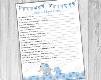 Pink elephant Word Search baby shower game Printable INSTANT