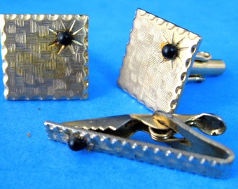 Cufflink tie bar set | Etsy