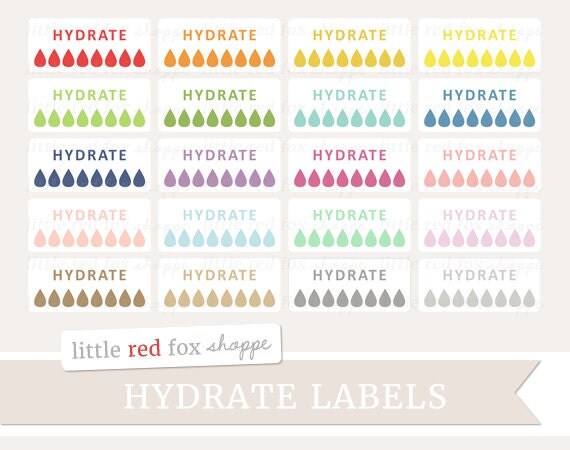 Hydration Clipart Hydrate Labels Clip Art Water Planner Erin