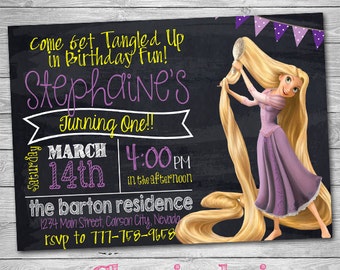 Items similar to Tangled Custom Party Invitation (You Print) on Etsy