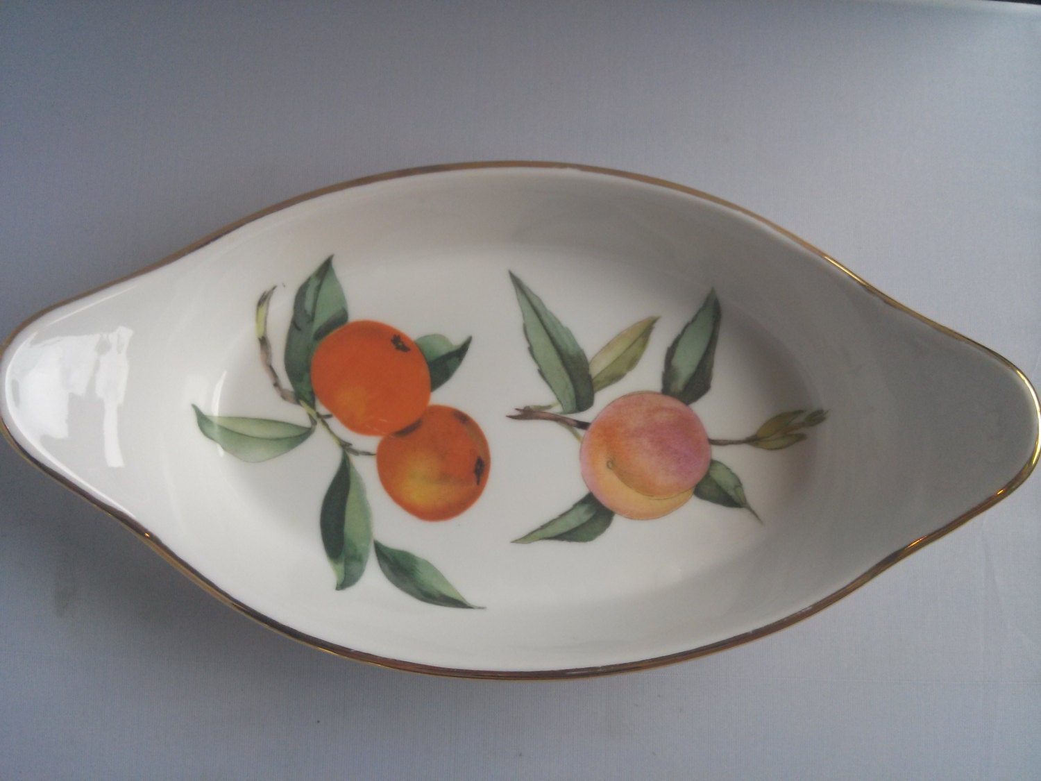 Vintage Royal Worcester Evesham Au Gratin / 9″ Casserole Dish. Gold ...