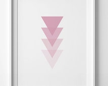 Popular items for pink triangle art on Etsy