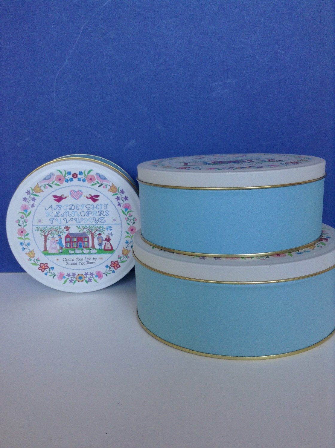 Set of Three Vintage Inspirational Themed Cookie, Gift Tins Made By The ...
