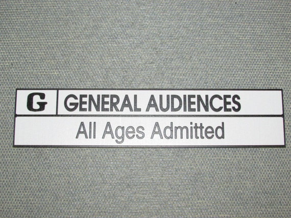 RATED G GENERAL AUDIENCE Movie Home Theater sign
