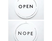 Open Closed Sign / Open Nope Sign / Hand Painted Sign / Business Sign ...