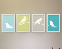 Unique bird silhouette art related items | Etsy