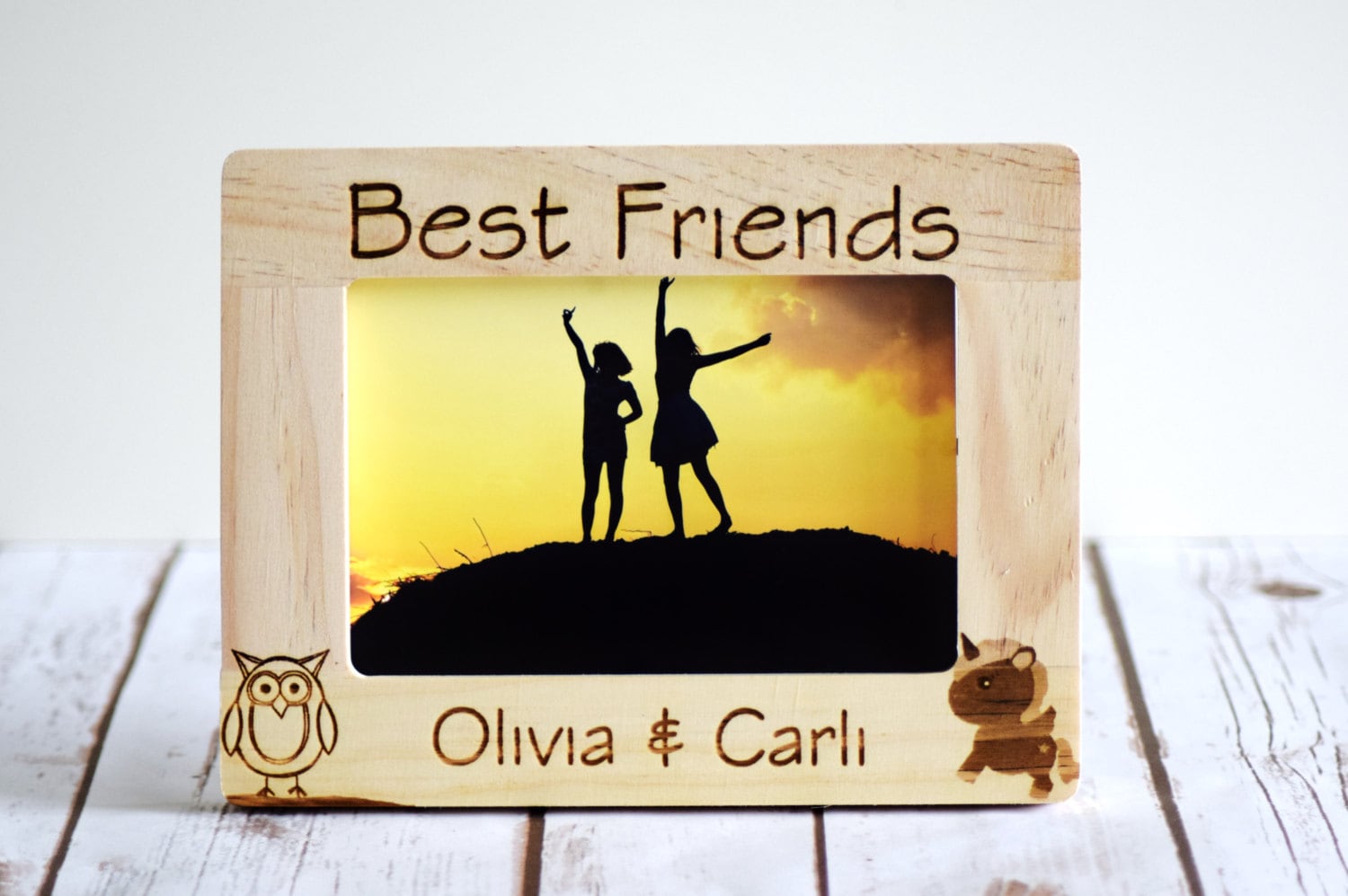 Best Friends Frame Personalized Photo by CustomWoodWonders on Etsy