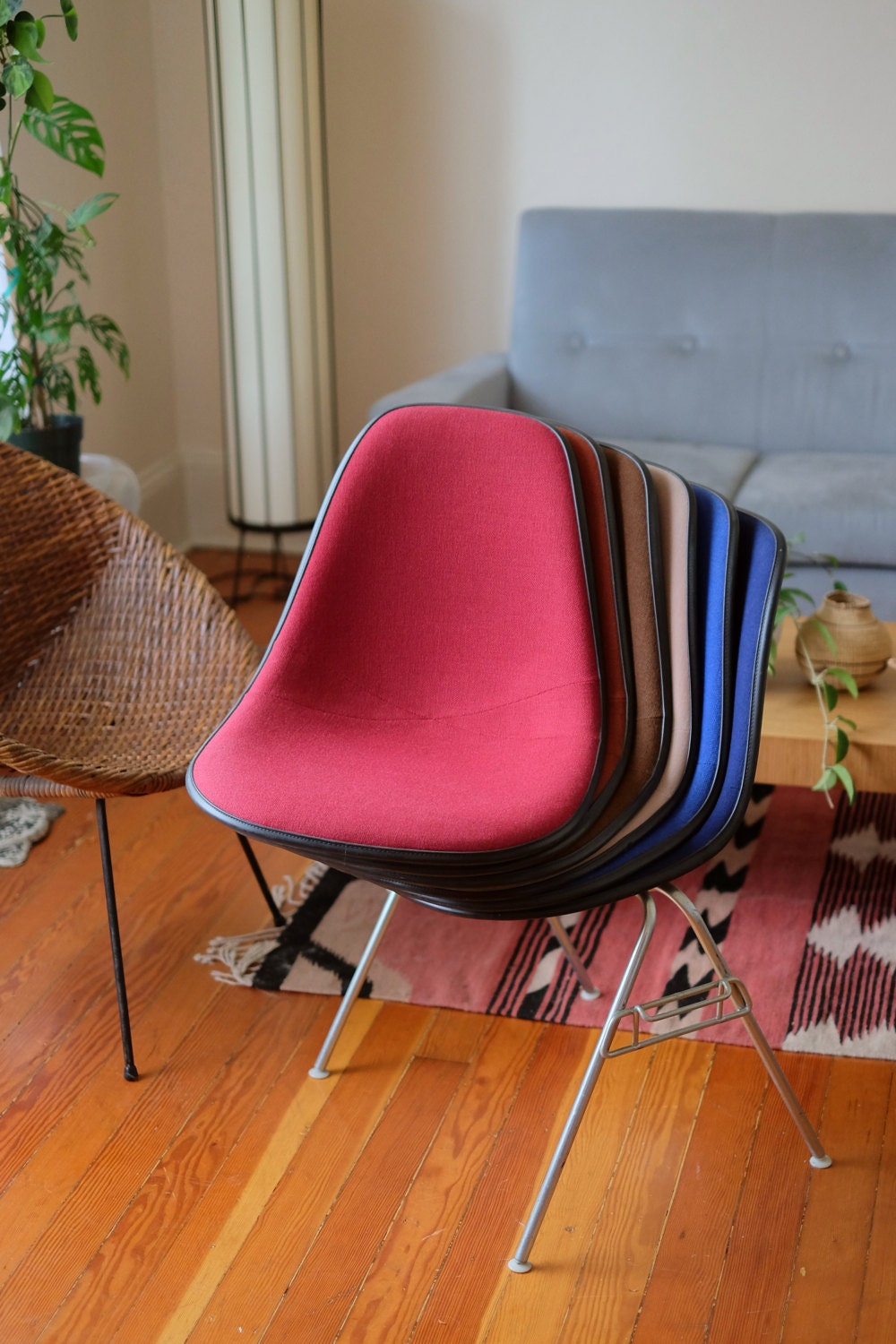 Herman Miller Eames Upholstered Fiberglass Shell Chairs (various colors ...