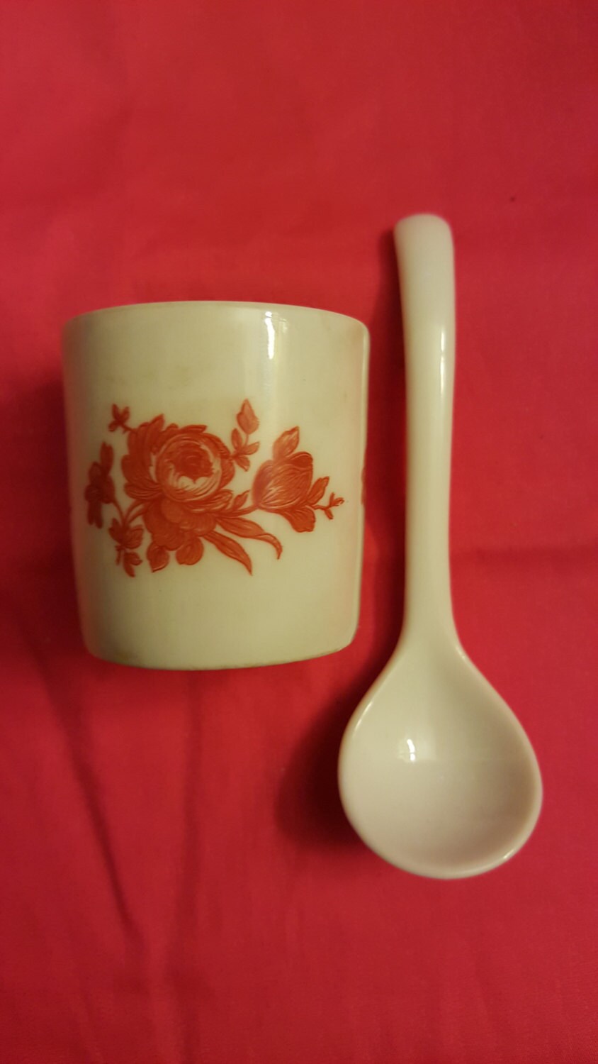 Vintage Cute Cup with Serving Spoon – Porcelaine Artistique FM Limoges ...