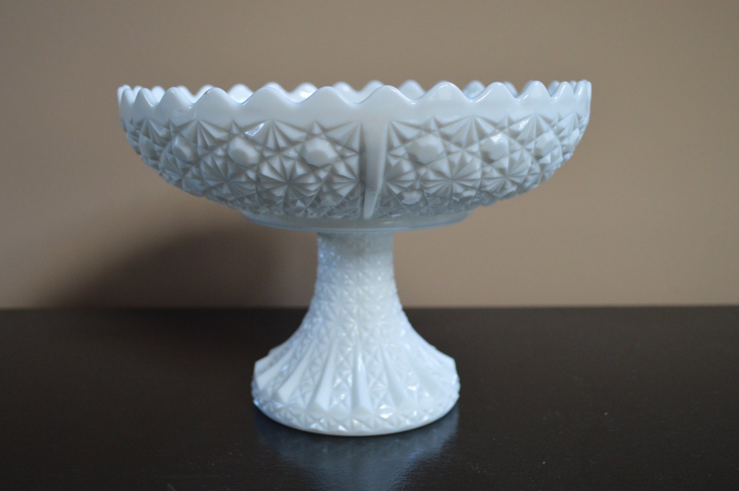 Fenton vintage “Daisy Button” pattern milk glass fruit bowl (10 ...