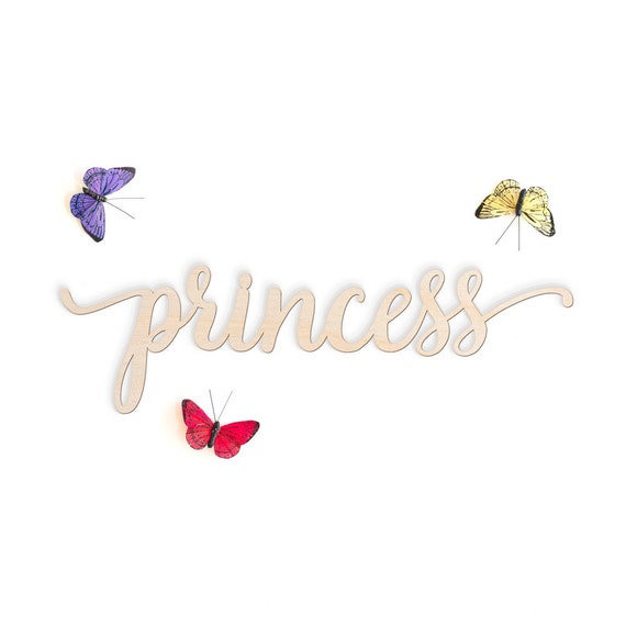Princess Script Word Wood Sign Wood Sign Art Wood Princess