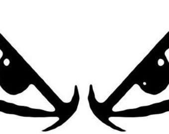 Angry eyes decal | Etsy