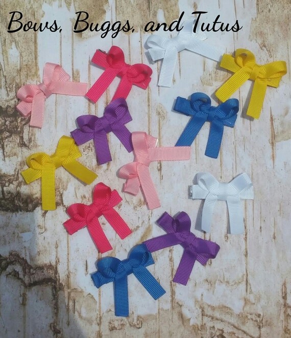 10 mini bows bow set mini bow set tiny bows by BowsBuggsandTutus