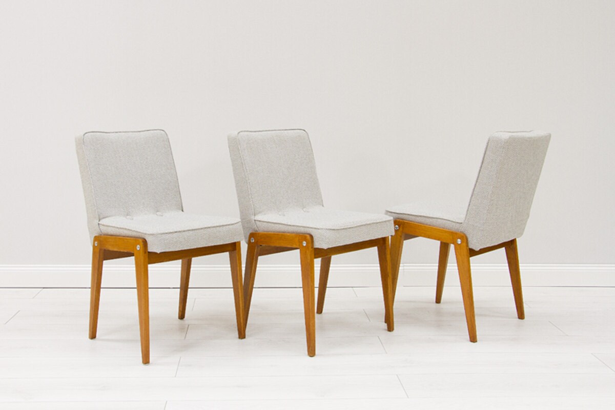 Reupholstered chair vintage polish design retro antique renovated AGA ...