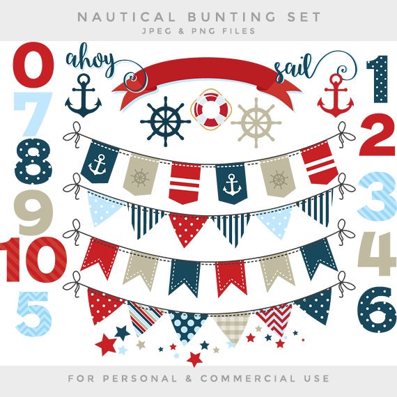 Nautical bunting clip art bunting banners flags clipart
