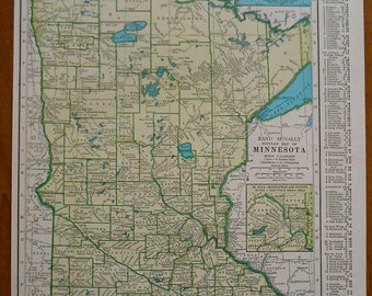 Unique old minnesota map related items | Etsy