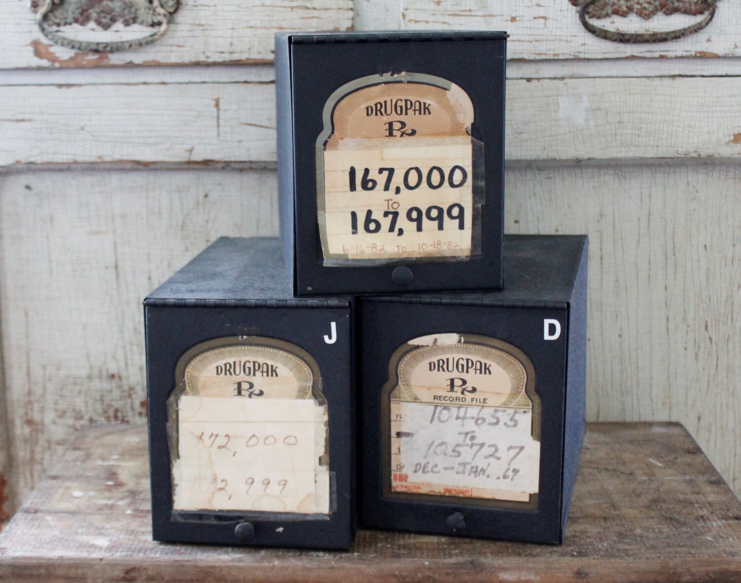 Vintage Metal Pharmacy File Boxes – 3 Available – Haute Juice