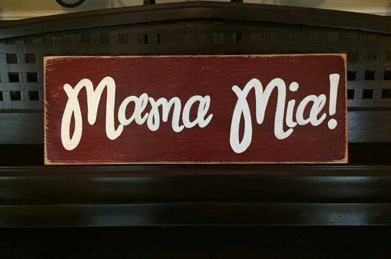 Mama Mia Italian Country Italy Sign Plaque Hand Painted Rustic
