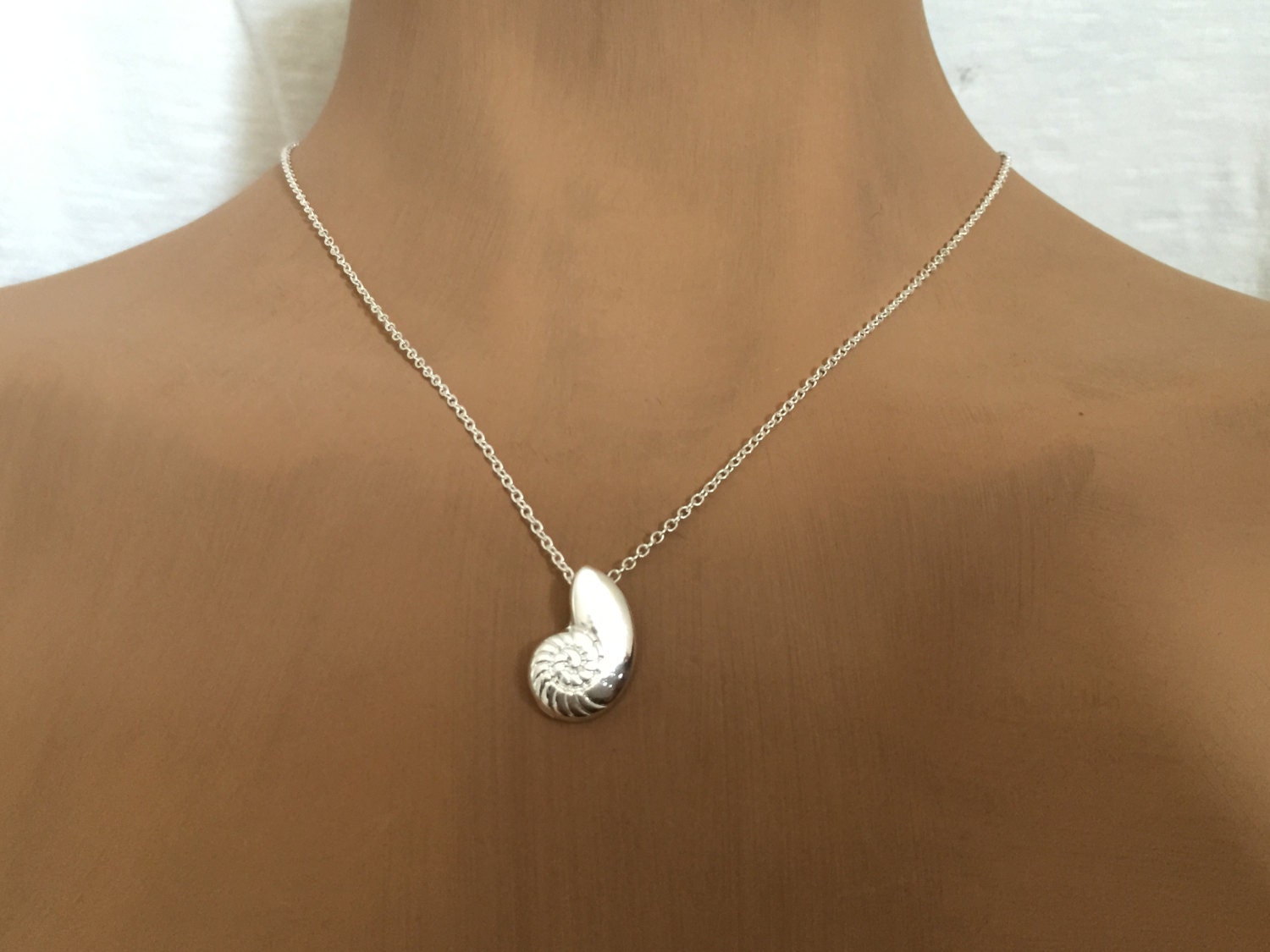Silver Ariel Shell Necklace-Ariel SeashellVoice