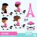 LOVE PARIS Digital Clipart Set Paris Clipart Eiffel Tower
