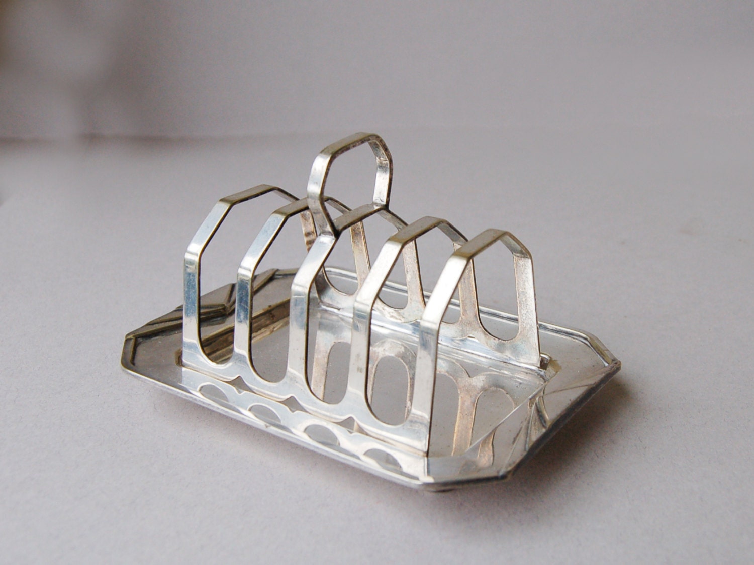 Art Deco silver plate toast rack 4 slice toastrack Sheffield silver ...