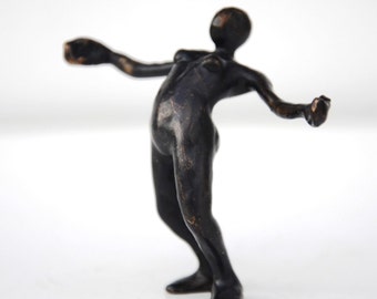 Bronze sculpture crouching Small figure by smallbronzes on Etsy