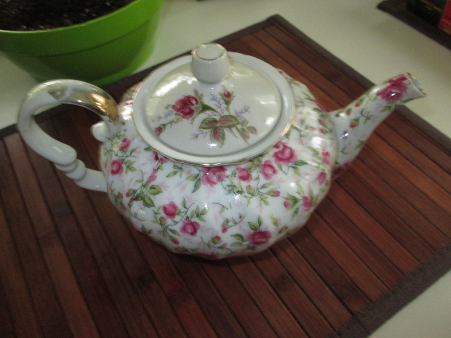 Vintage Lefton China Rose Chintz Hand-painted Teapot – Haute Juice