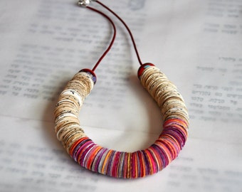Paper necklaces with a story by MyPaperTale on Etsy