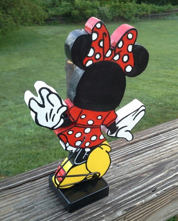 Mini Mouse Decor Hand Cut Sanded and Painted by TheColorfulPalette