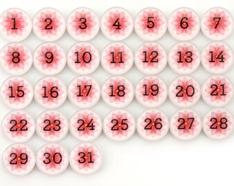 31 Gorgeous Rainbow Calendar Number Glass by MillcreekPress