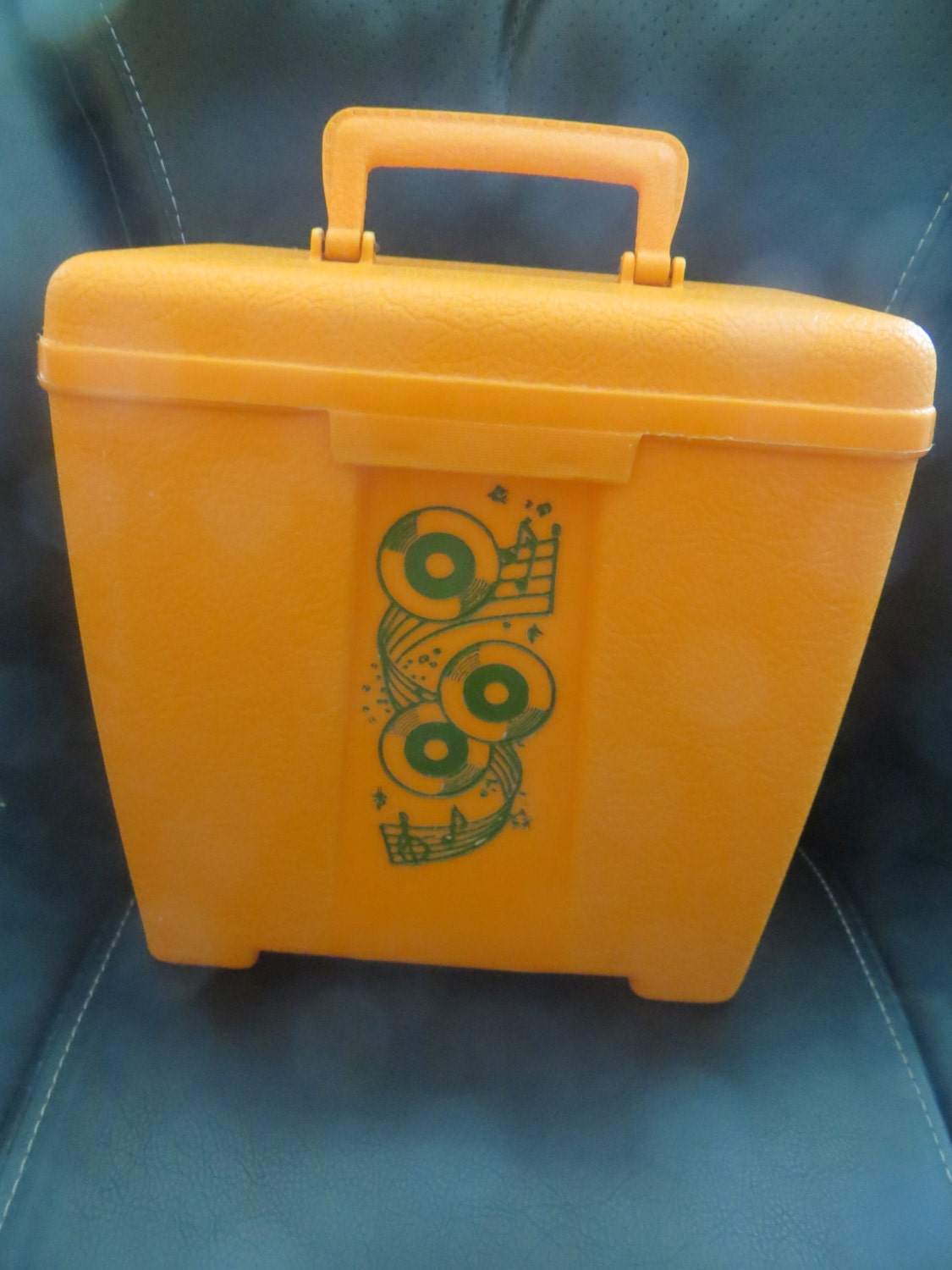 Vintage Lustro Ware Plastic Records Tote Orange with Green – Haute Juice