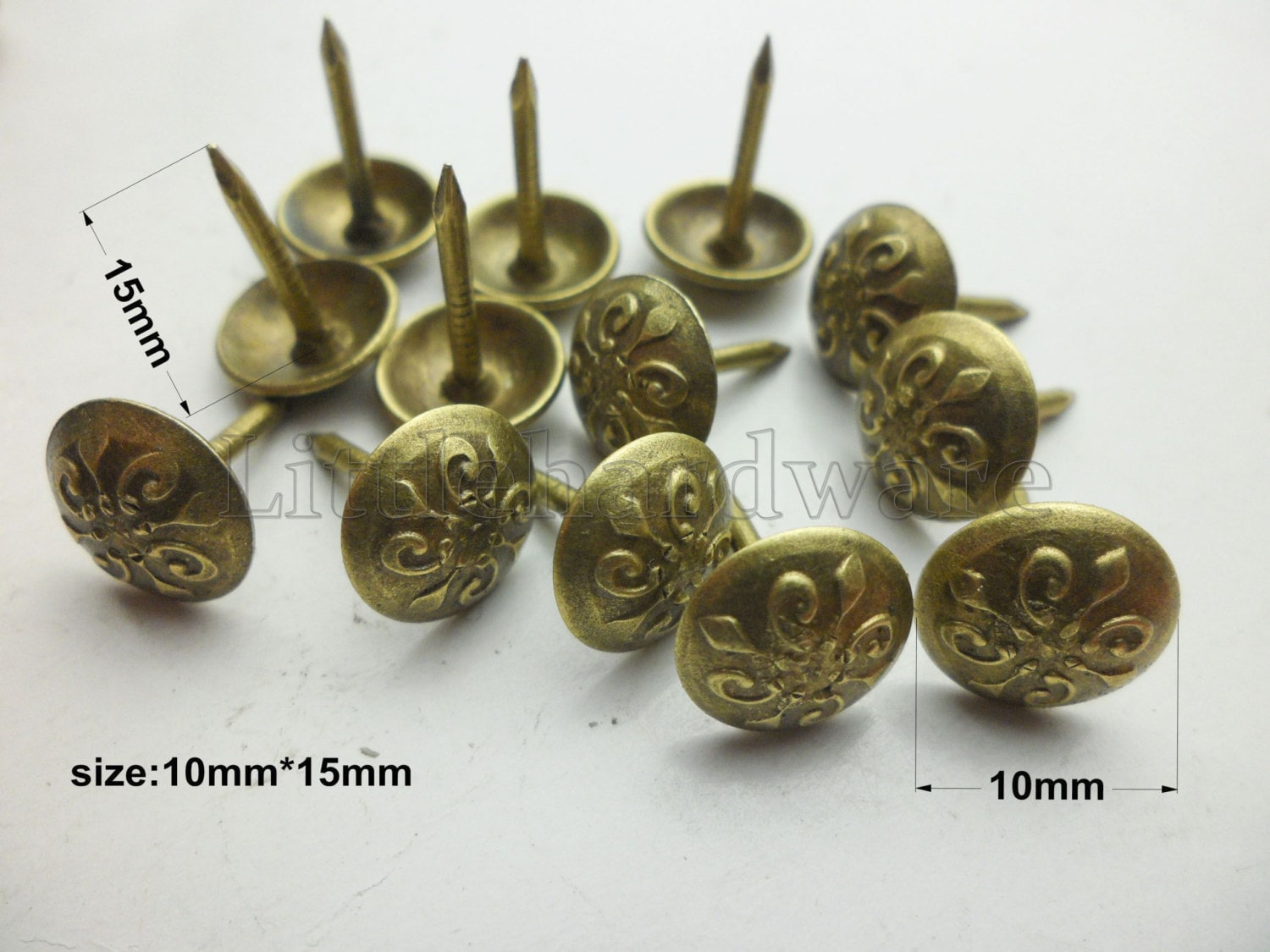 100 Pcs 10mmx15mm Antique Brass Color Beautiful Decorative