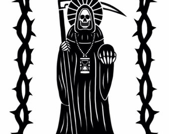 Santa Muerte Saint Death Skeleton Victorian Lowbrow Poster