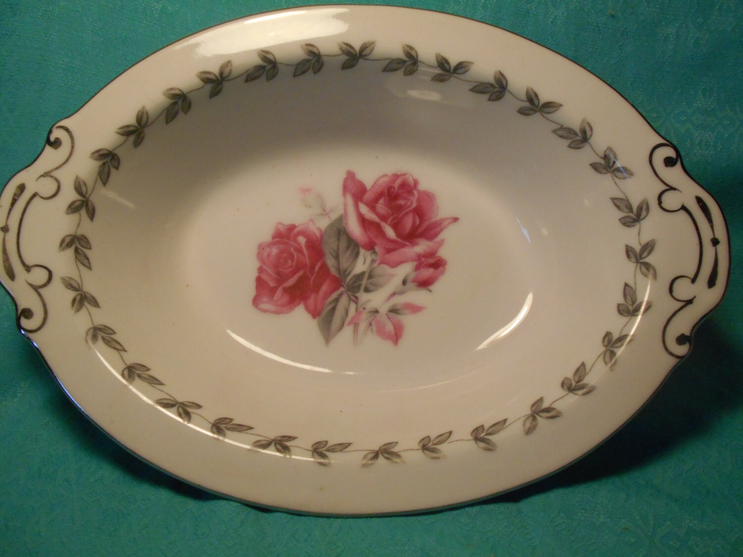 Vintage Serving Bowl- Esco Serving Bowl- Vintage Esco China Pink ...