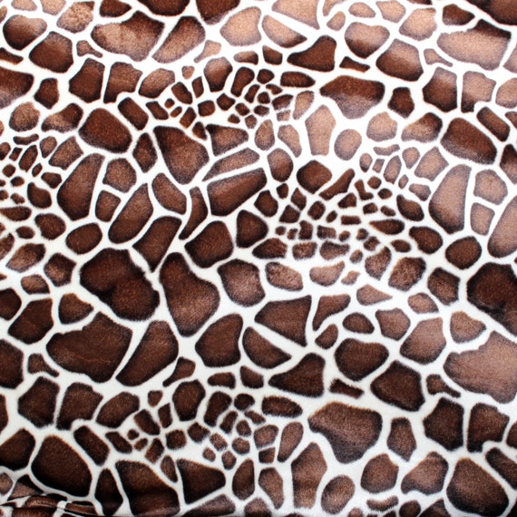 Velboa Faux Fur Brown Giraffe Animal Print Fabric Sewing Poly
