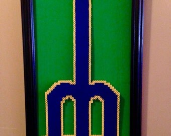 Seattle Seahawks perler bead art. Finished