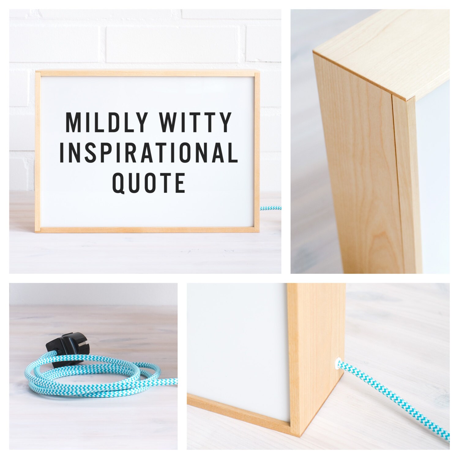 Lightbox Custom Text / Wooden Light box Lamp / Handmade in