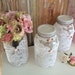 Wedding mason jars shabby chic country lace sleeve with