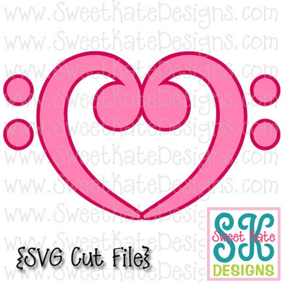 Bass Clef Heart Svg Png Music Scrapbook By Skdsweetkatedesigns